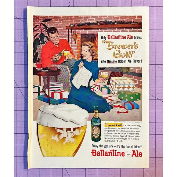 Ballentine Ale | Art | 957 Ballantine Ale Ad Brews Brewers Gold Into ...